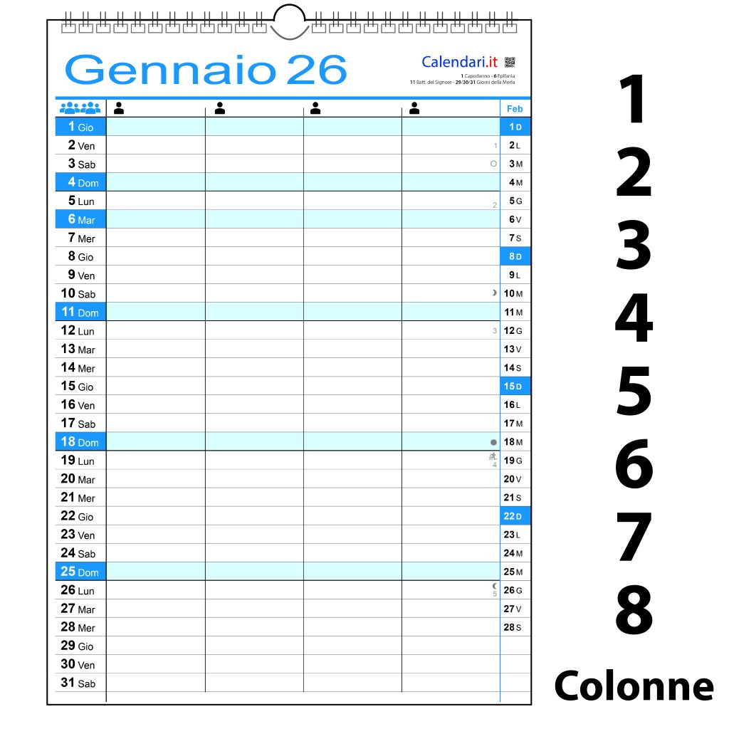 Calendario 2026 planner planning muro maxi per ufficio calendari.it